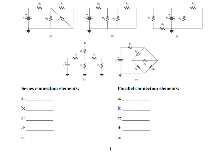 Solved Series connection elements:a:b:c:d:e:Parallel | Chegg.com