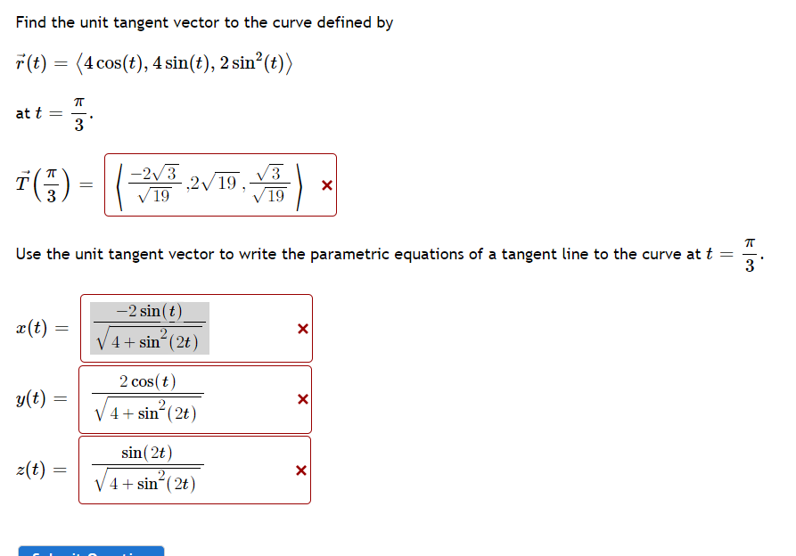 Solved Find the unit tangent vector to the curve defined by | Chegg.com