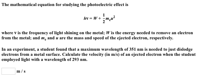 Solved The mathematical equation for studying the | Chegg.com