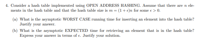 4. Consider a hash table implemented using OPEN | Chegg.com