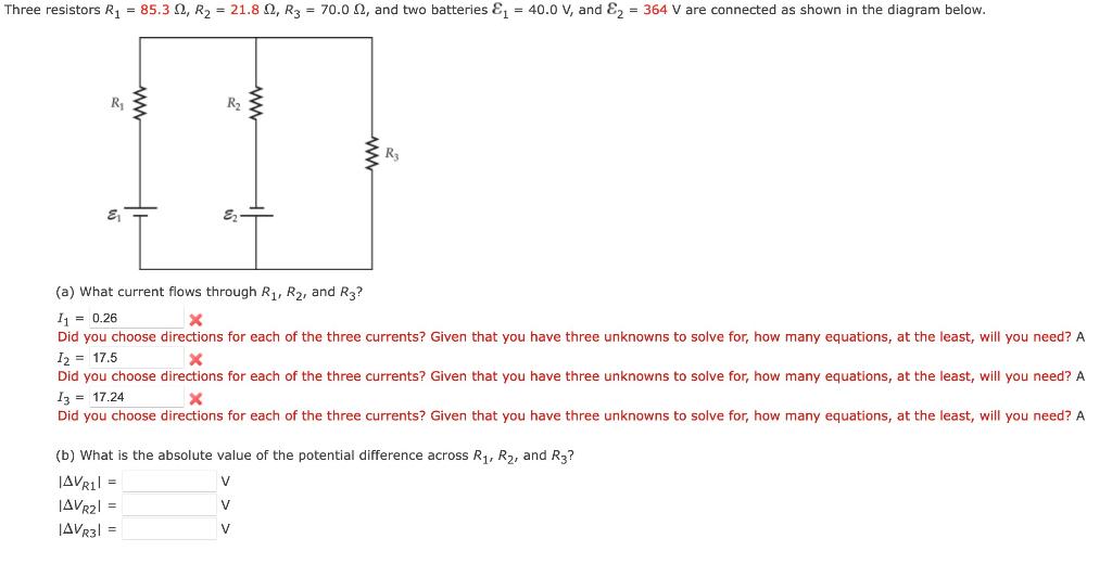 Solved (a) What current flows through R1,R2, and R3 ? 1 Did | Chegg.com
