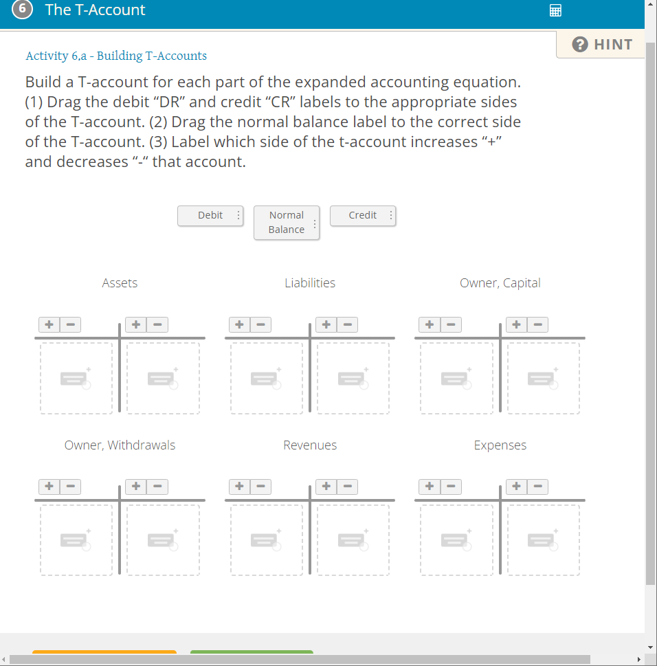 Solved Activity 6.a - Building T-Accounts Build a T-account | Chegg.com