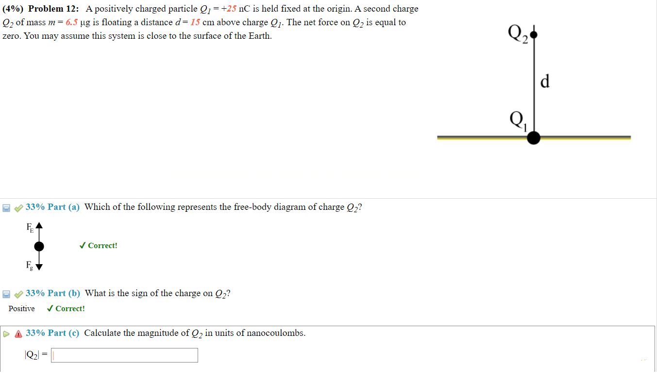 Solved (4\\%) Problem 12: A positively charged particle \\( | Chegg.com