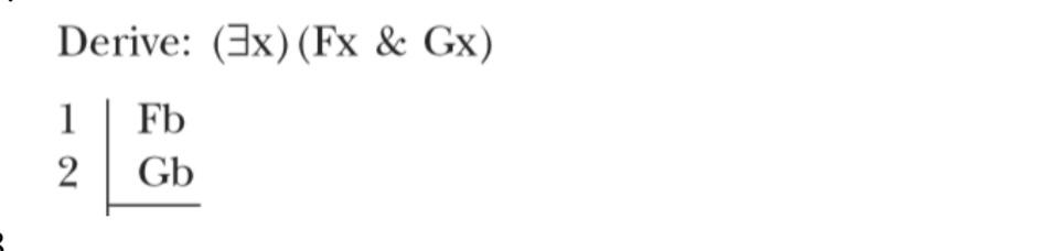 Derive: (Ex) (Fx & Gx) 1 2 Fb Gb | Chegg.com