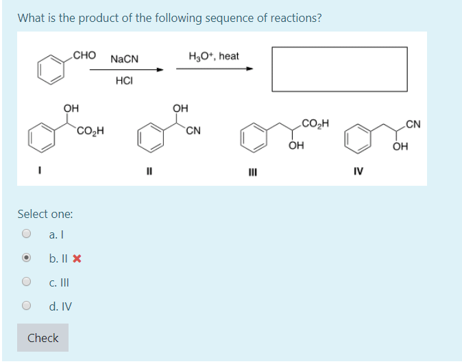 Solved What is the product of the following sequence of | Chegg.com