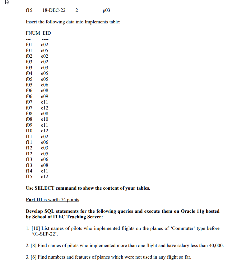 Solved Part I This part is worth 6 points. Create the | Chegg.com
