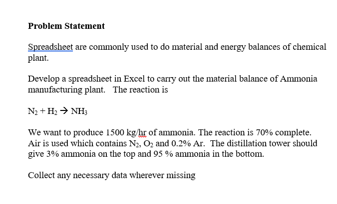 Solved Problem Statement Spreadsheet are commonly used to do | Chegg.com