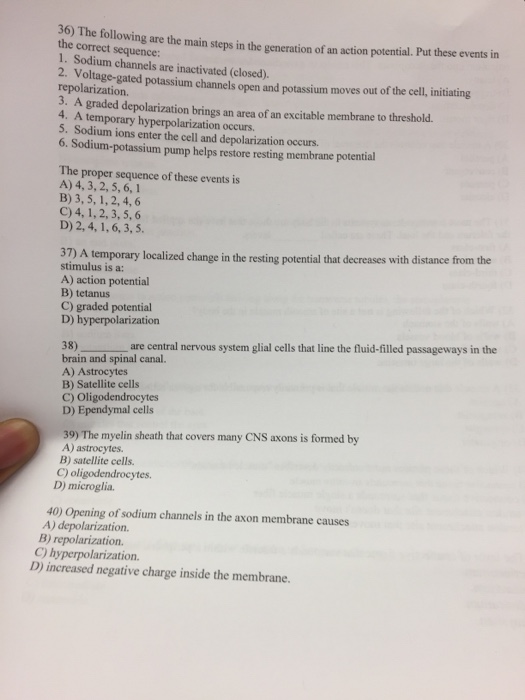 Solved 36) The following are the main steps in the | Chegg.com