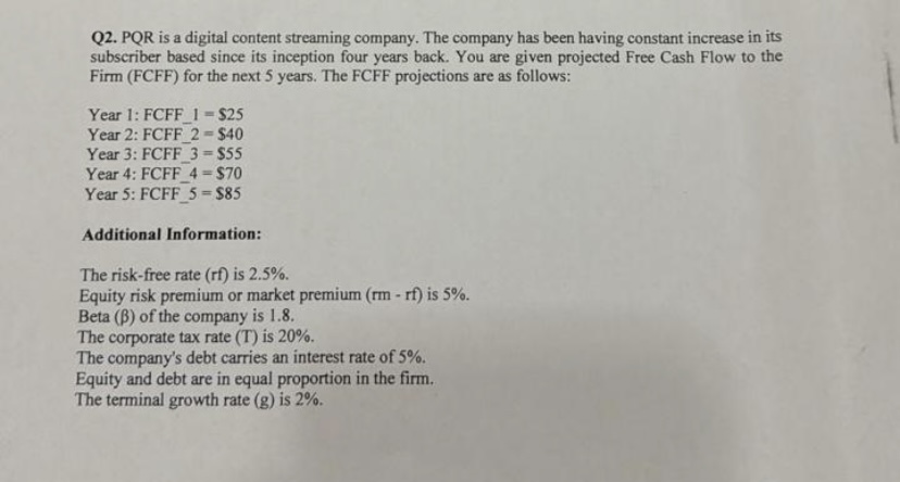 Solved Questionsa) ﻿a traditional valuation technique such | Chegg.com