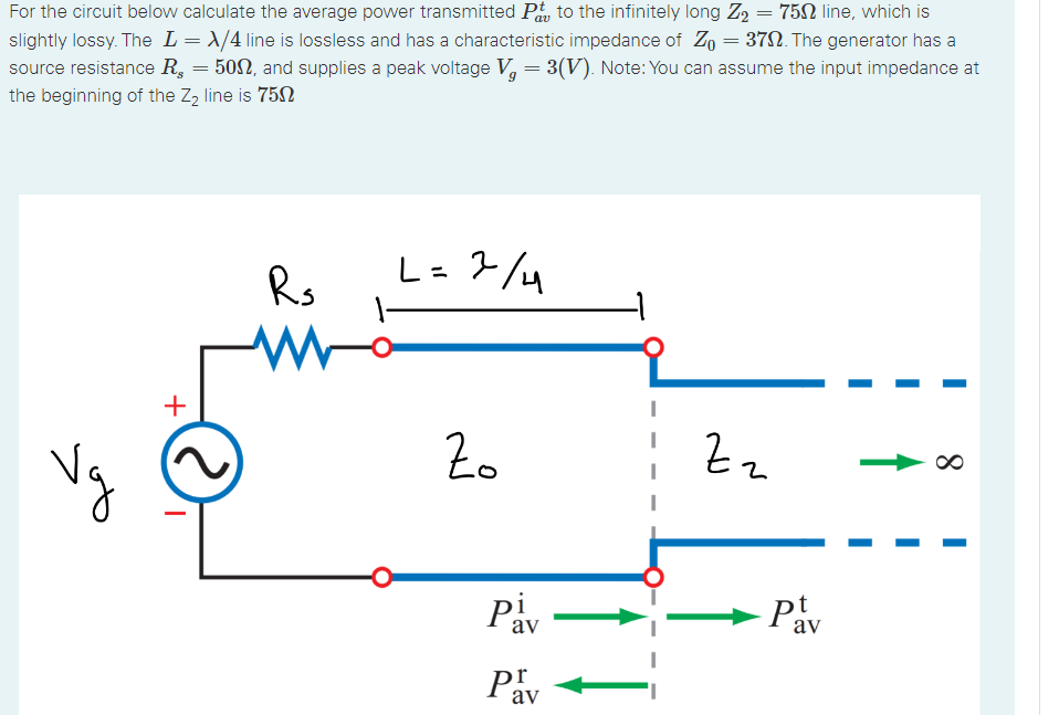 Solved For the circuit below calculate the average power | Chegg.com