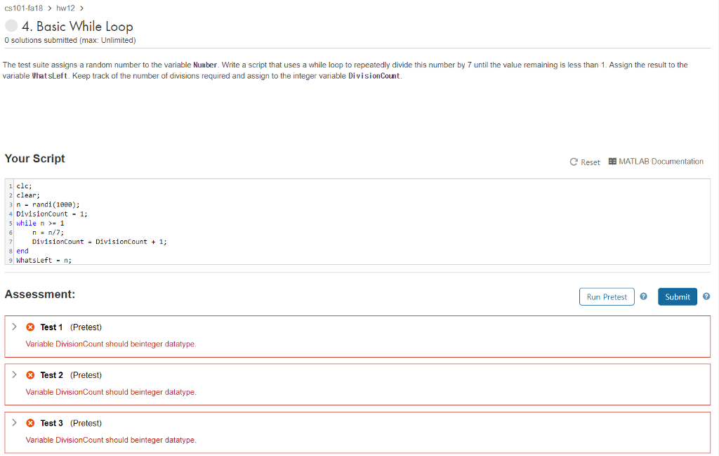 Solved Cs101-fa18> hw12> 4. Basic While Loop 0 solutions | Chegg.com
