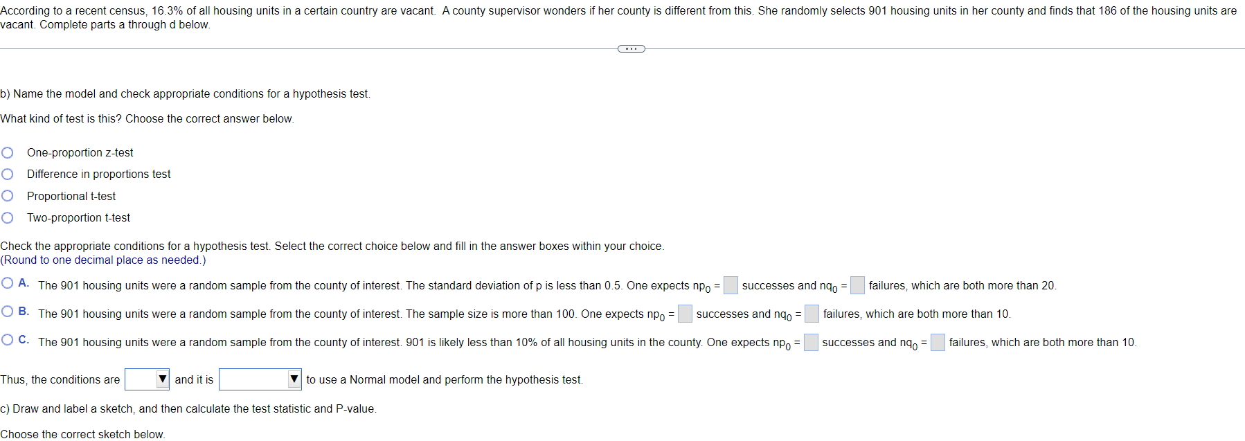 Solved According to a recent census, 16.3% of all housing | Chegg.com