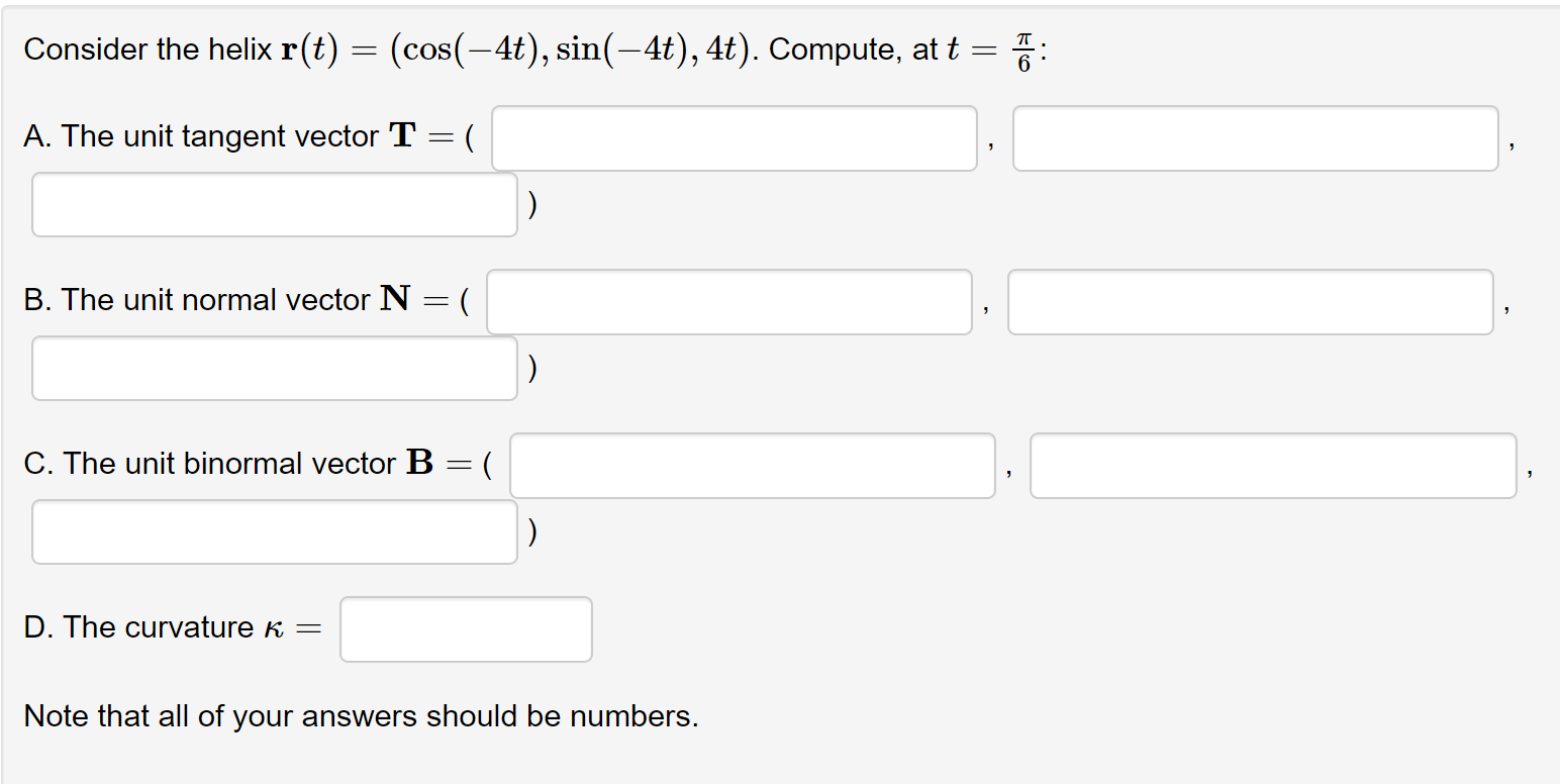 Solved Consider the helix r(t)=(cos(−4t),sin(−4t),4t). | Chegg.com