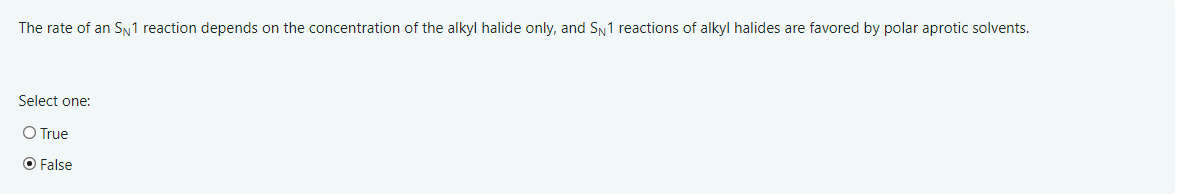 Solved The rate of an \( \mathrm{S}_{\mathrm{N}} 1 \) | Chegg.com