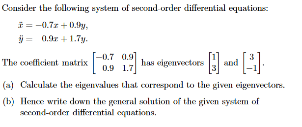 Solved Consider the following system of second-order | Chegg.com