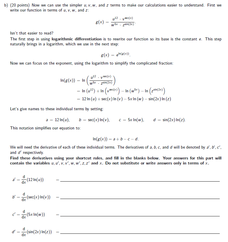 Solved Problem 2: Unguided Derivative Calculation Use the | Chegg.com
