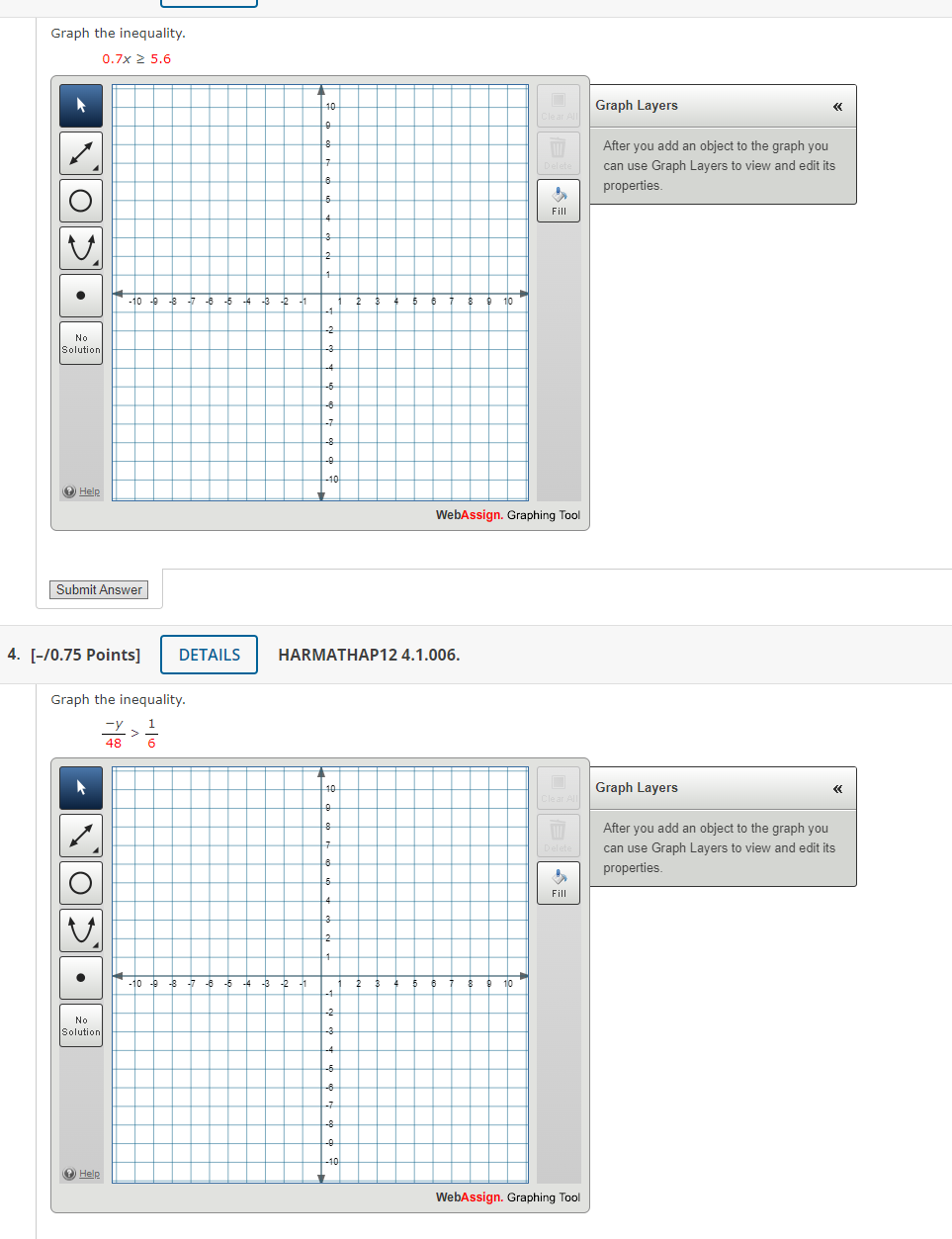 Solved Graph the inequality. 0.7x≥5.6 Graph Layers After you | Chegg.com