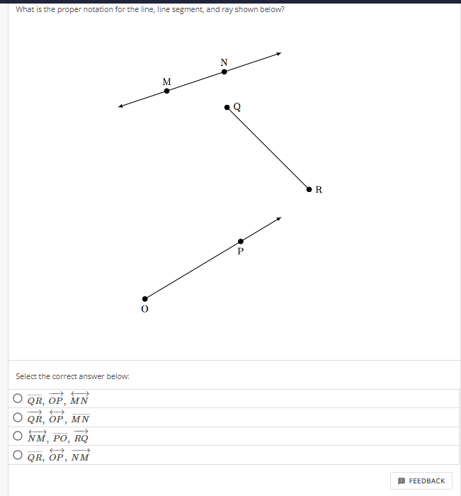 Solved What is the proper notation for the line, line | Chegg.com