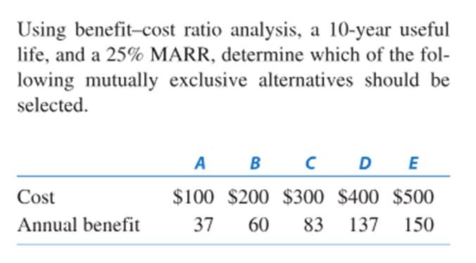 Solved Using benefit-cost ratio analysis, a 10-year useful | Chegg.com