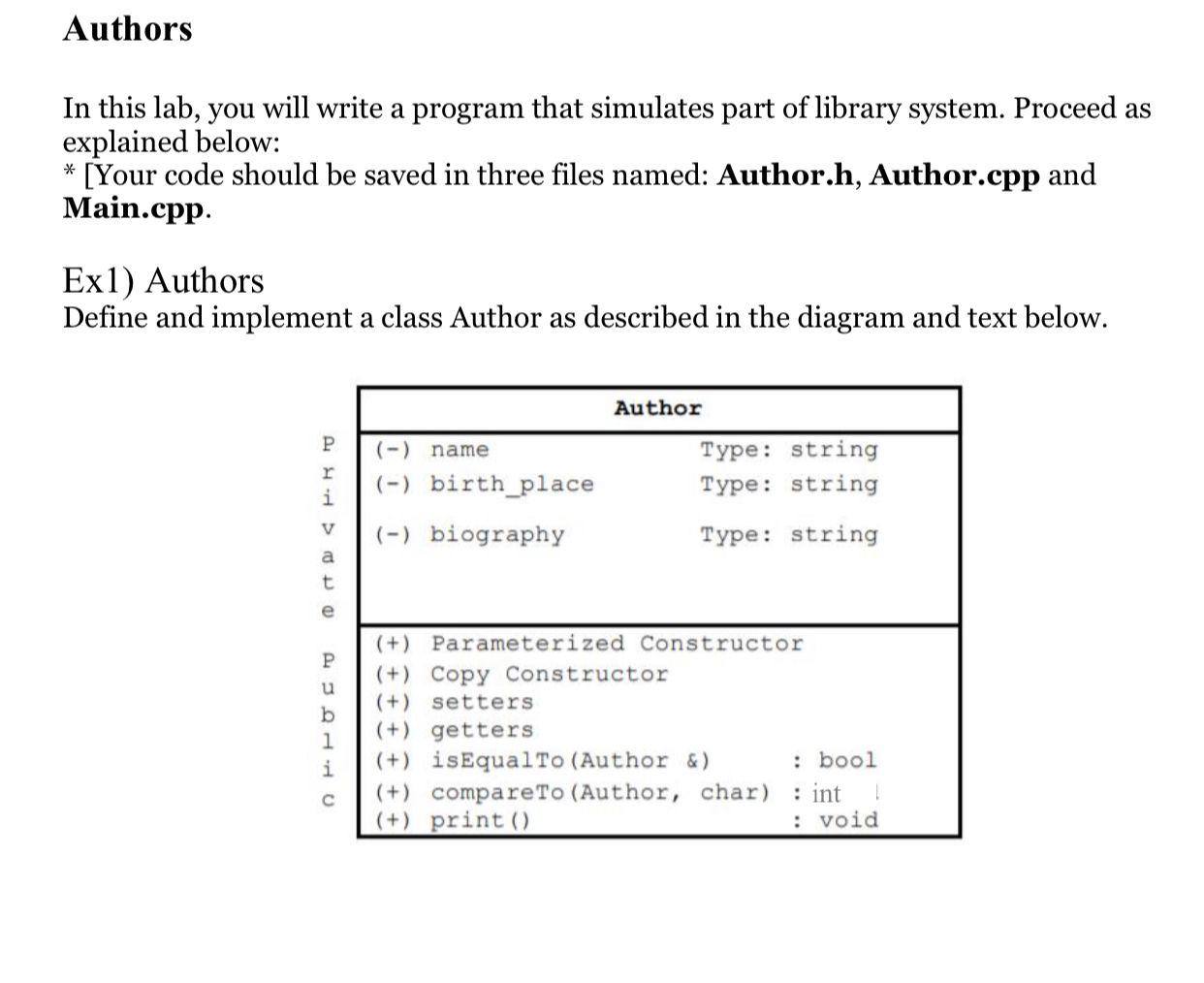 Solved Authors In this lab, you will write a program that | Chegg.com