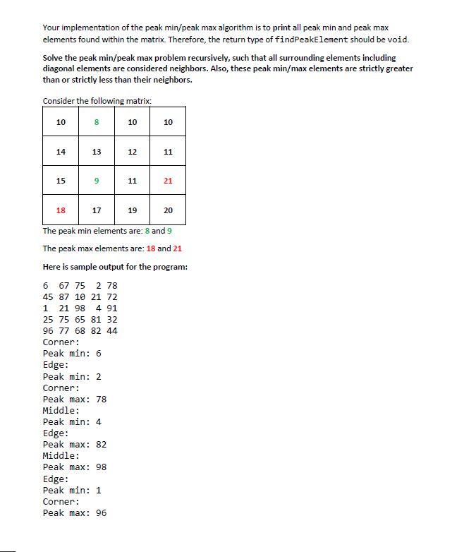 Solved Peak Min/Peak Max Write a program that uses recursion | Chegg.com