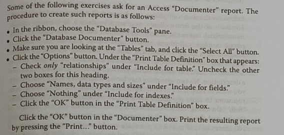 Solved . Some of the following exercises ask for an Access | Chegg.com