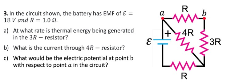 Solved 3. In the circuit shown, the battery has EMF of E= | Chegg.com