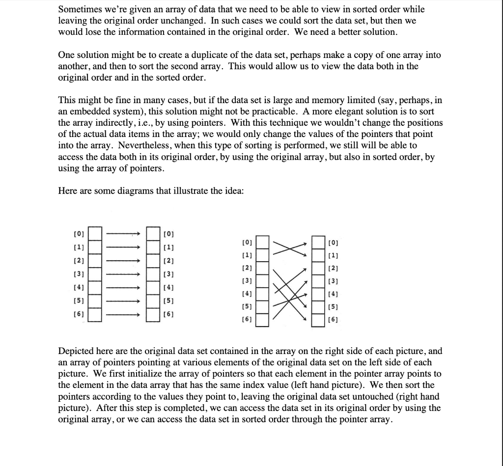 Solved Sometimes we're given an array of data that we need | Chegg.com