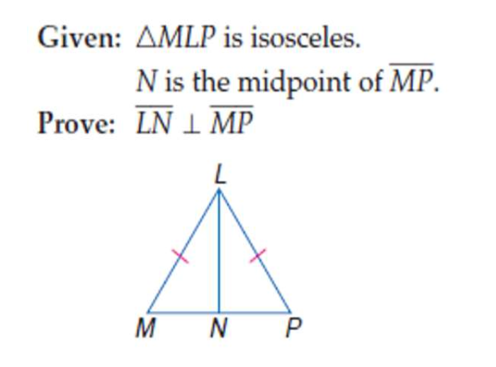 Solved Given: MLP is isosceles. N is the midpoint of MP. | Chegg.com