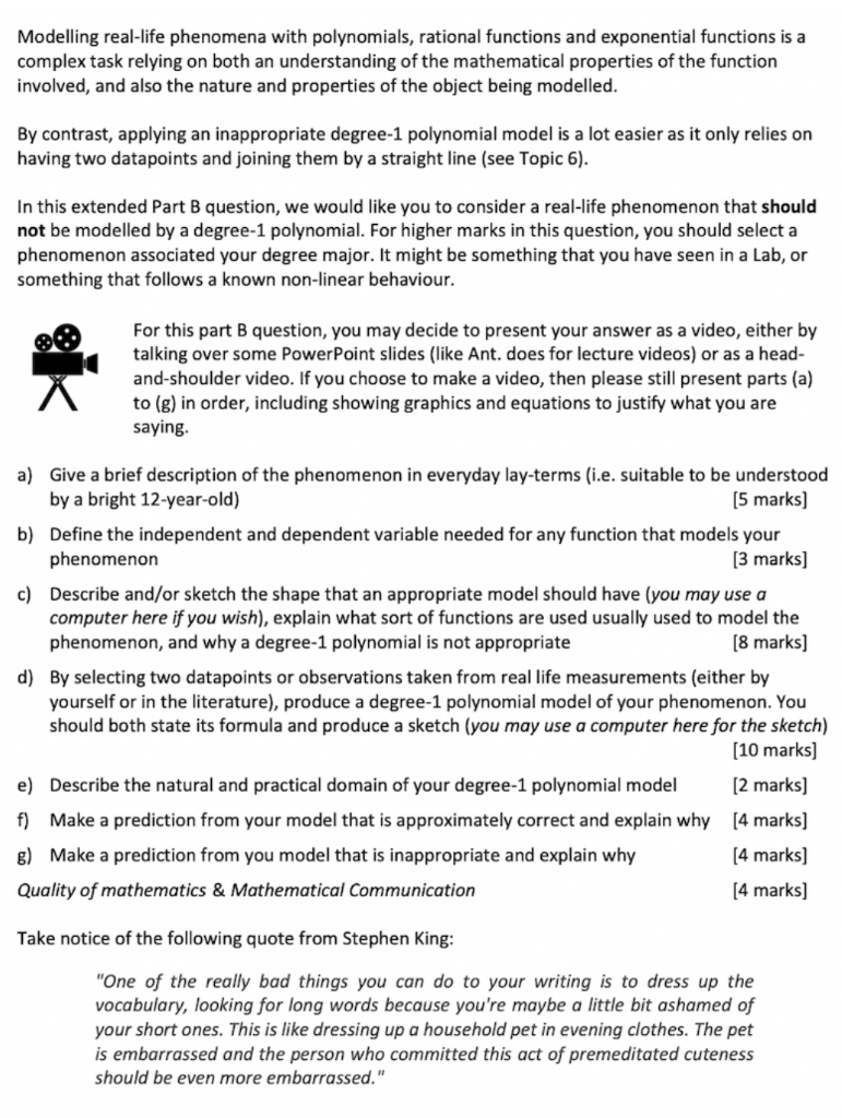 Modelling real-life phenomena with polynomials, | Chegg.com