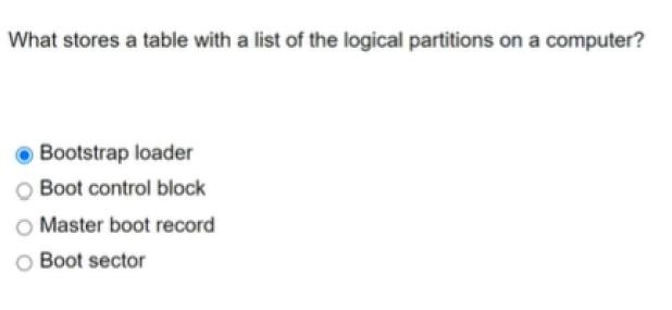 What stores a table with a list of the logical | Chegg.com