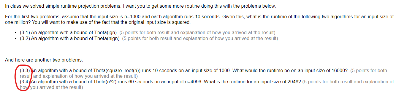 Solved In class we solved simple runtime projection | Chegg.com