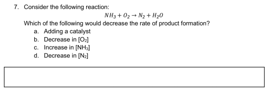 Solved 7. Consider the following reaction: NH3+O2→N2+H2O | Chegg.com