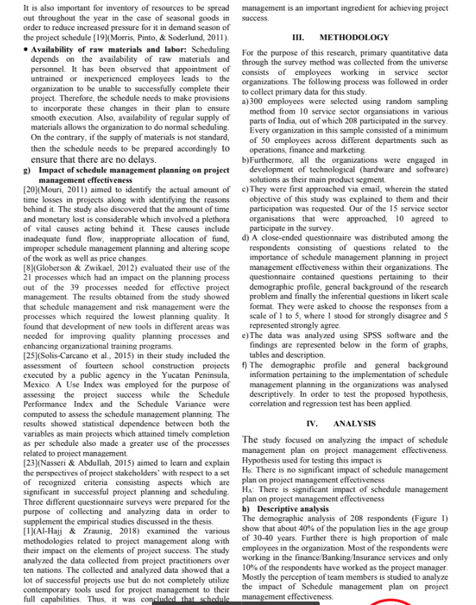 Solved Article 2 : Impact of Schedule Management Plan on | Chegg.com