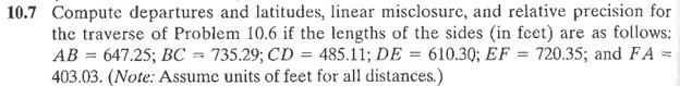 Solved 10.8 Using the compass (Bowditch) rule, adjust the | Chegg.com