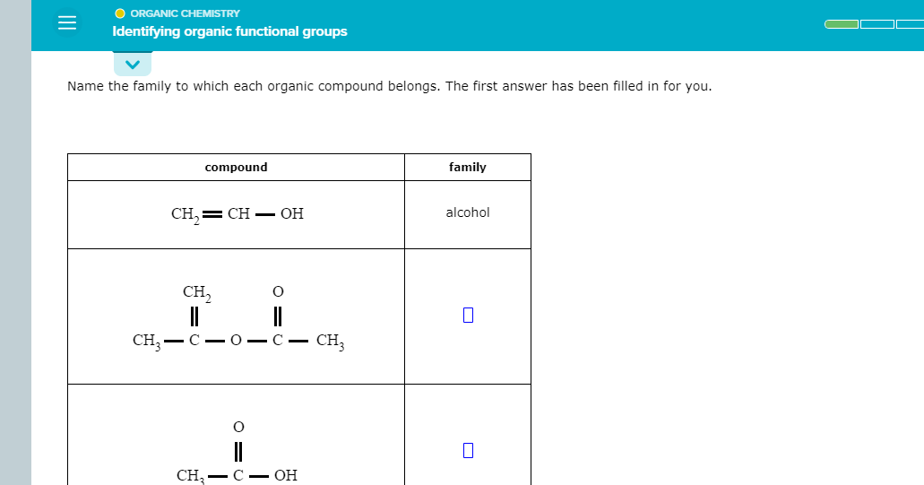 Solved O ORGANIC CHEMISTRY Identifying organic functional | Chegg.com