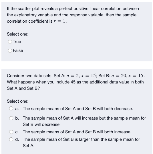 Solved If the scatter plot reveals a perfect positive linear | Chegg.com
