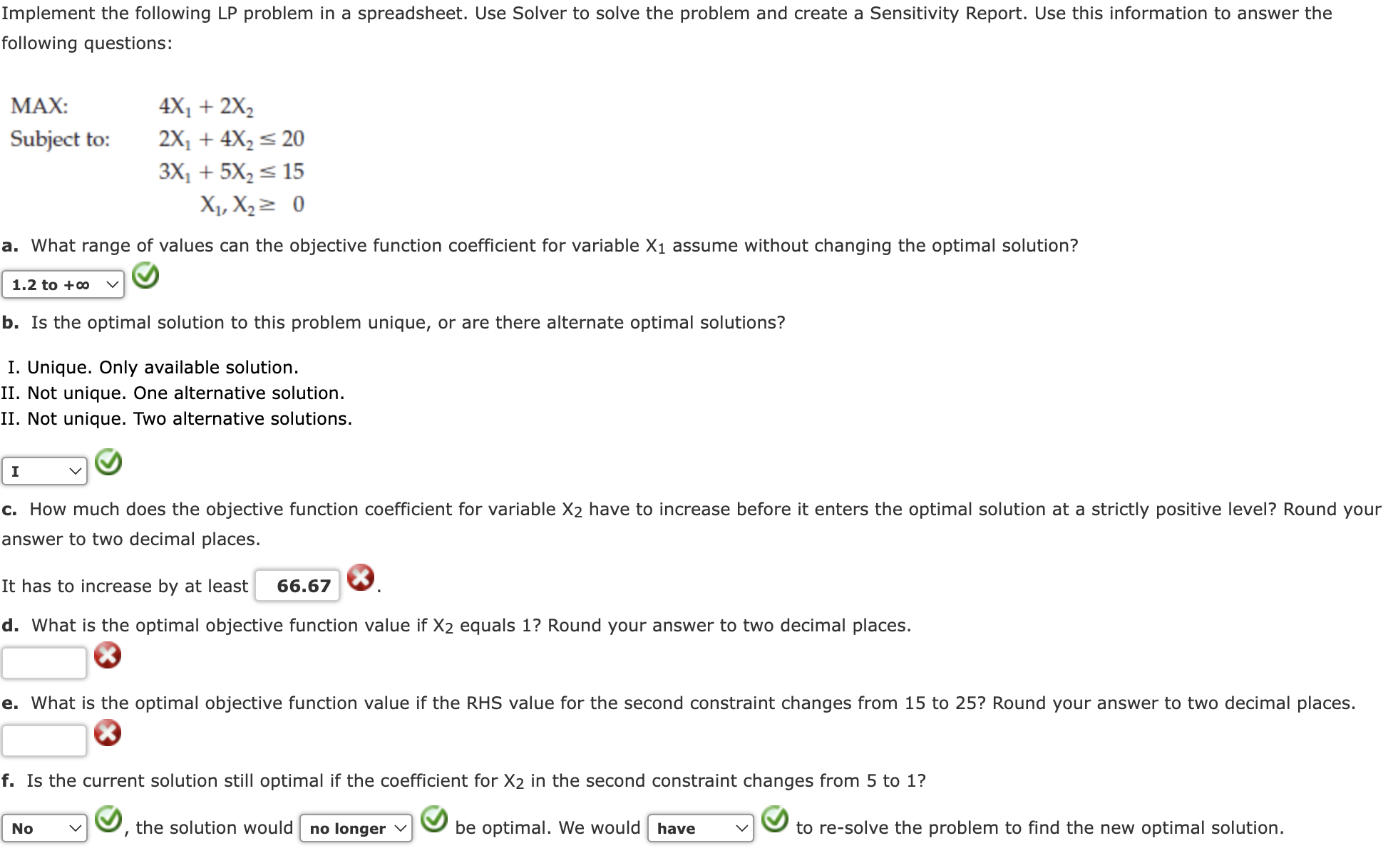 Solved by an EXPERT Implement the following LP ﻿problem in ﻿a | Chegg.com