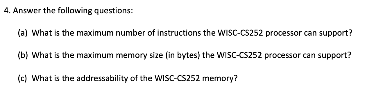 Solved The WISC-SC252 processor is an 8-bit | Chegg.com