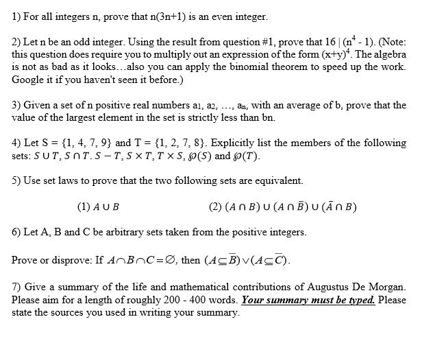 Solved 1) For all integers n, prove that n(3n+1) is an even | Chegg.com Solved 1) For all integers n, prove that n(3n+1) is an even | Chegg.com