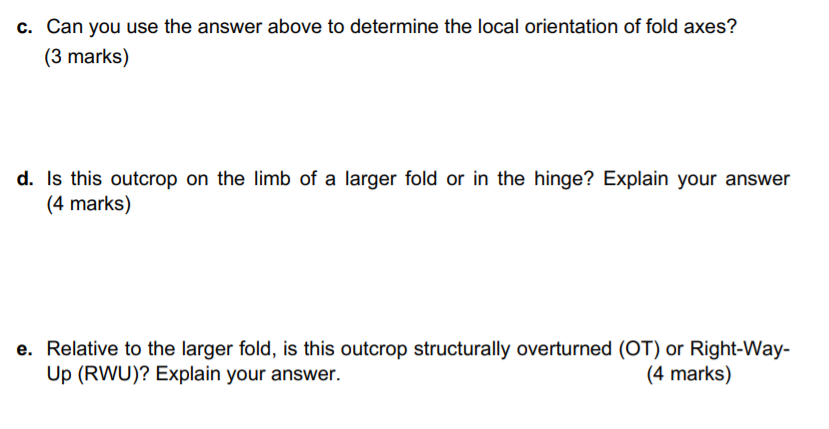 Solved The following outcrop map and stereoplot have been | Chegg.com