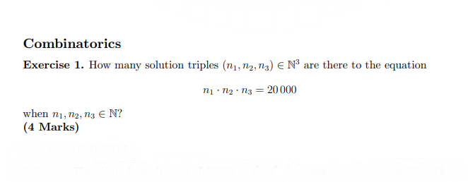 Solved Combinatorics Exercise 1. How many solution triples | Chegg.com