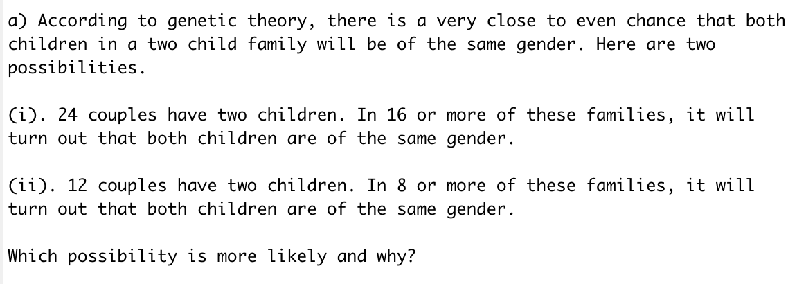 Solved a) According to genetic theory, there is a very close | Chegg.com