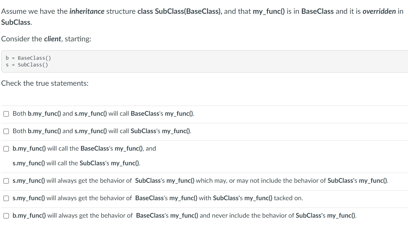 Solved Assume We Have The Inheritance Structure Class 3883