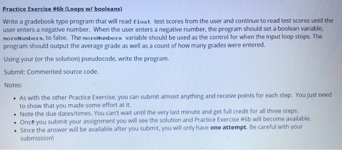 Solved Practice Exercise #6b (Loops w/ booleans) Write a | Chegg.com