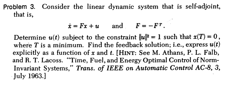 Problem 3. Consider the linear dynamic system that is | Chegg.com