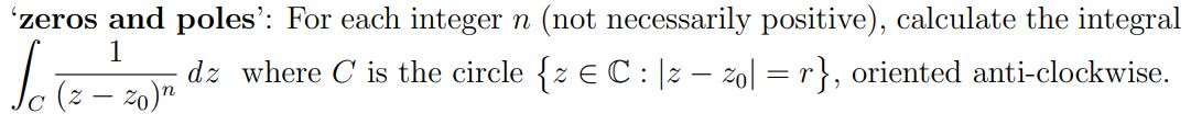 Solved ‘zeros and poles': For each integer n (not | Chegg.com