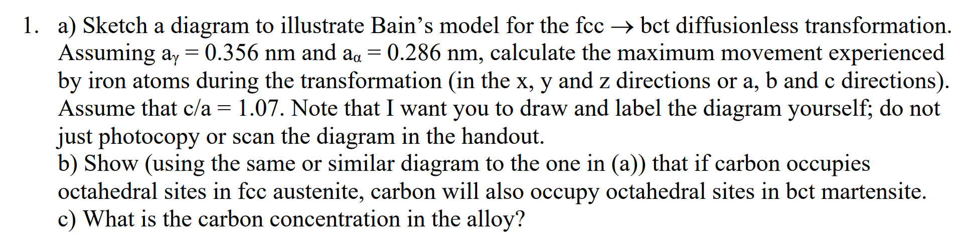 1. a) Sketch a diagram to illustrate Bain's model for | Chegg.com