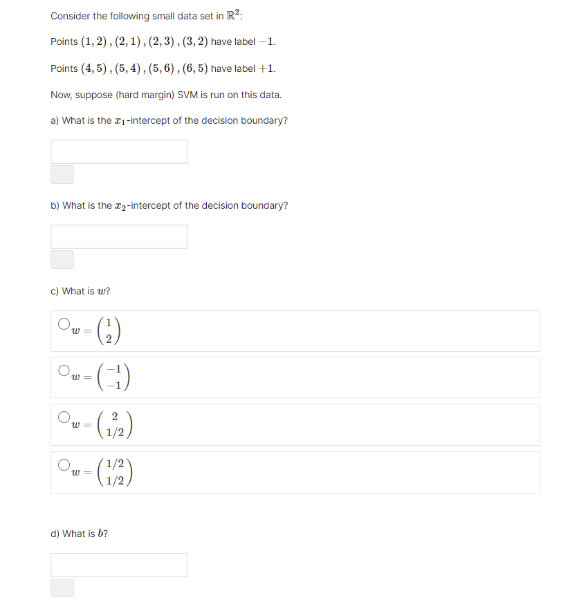 Solved Consider the following small data set in R2: Points | Chegg.com