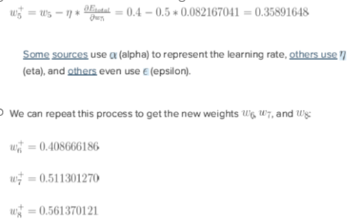 In A Step by Step Backpropagation Example of Matt | Chegg.com